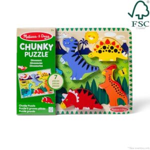 Melissa & Doug Dinosaur Wooden Chunky Puzzle (7 pcs) - FSC Certified