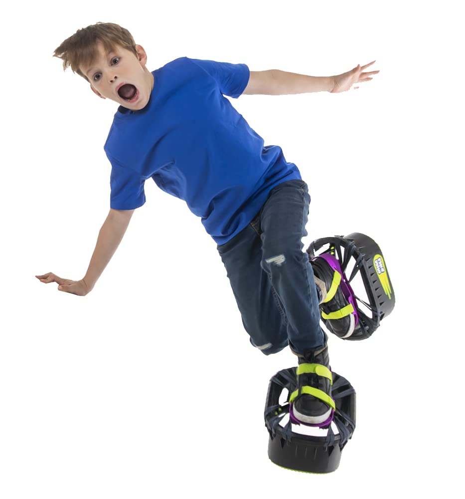 Moon Shoes Bouncy Shoes, Mini Trampolines for Your Feet, One Size, Black, New and Improved, Bounce Your Way to Fun, Very Durable, No Tool Assembly, Athletic Development, up to 130 lbs