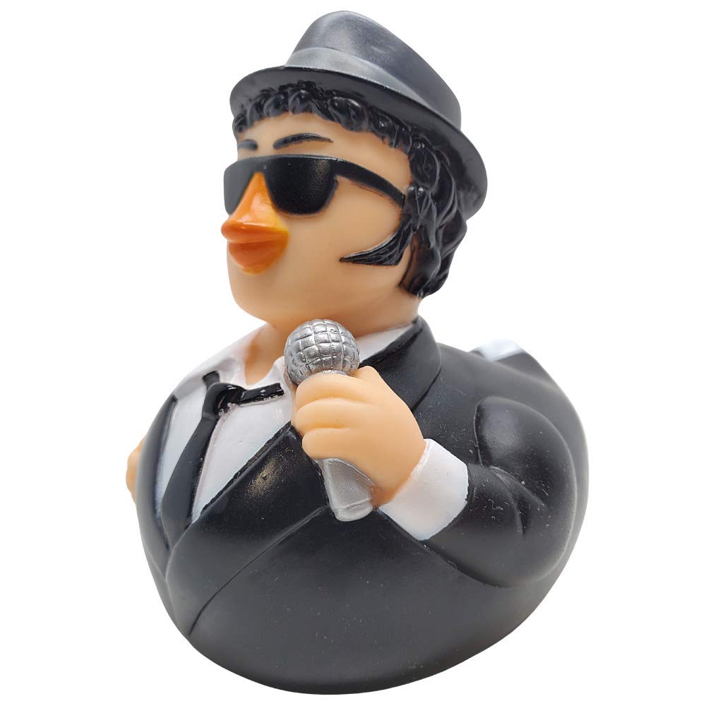 CelebriDucks Blues Brother Jake - Premium Bath Toy Collectible - Rock Music Themed - Perfect Present for Collectors, Celebrity Fans, Music, and Movie Enthusiasts