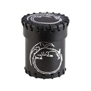 q workshop dragon black leather dice cup