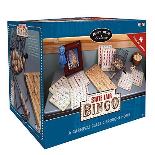 Front Porch Classics State Fair Bingo Deluxe Edition - Craftsmanship for an Authentic Retro-Style Experience - Intergenerational Fun for Friends and Family, 10x11x14 in