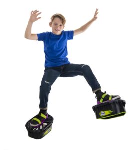 moon shoes bouncy shoes, mini trampolines for your feet, one size, black, new and improved, bounce your way to fun, very durable, no tool assembly, athletic development, up to 130 lbs