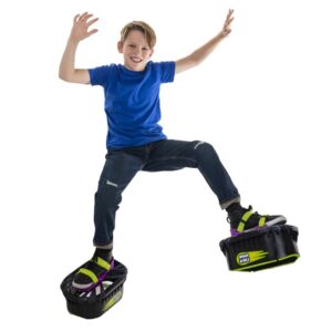 Moon Shoes Bouncy Shoes, Mini Trampolines for Your Feet, One Size, Black, New and Improved, Bounce Your Way to Fun, Very Durable, No Tool Assembly, Athletic Development, up to 130 lbs