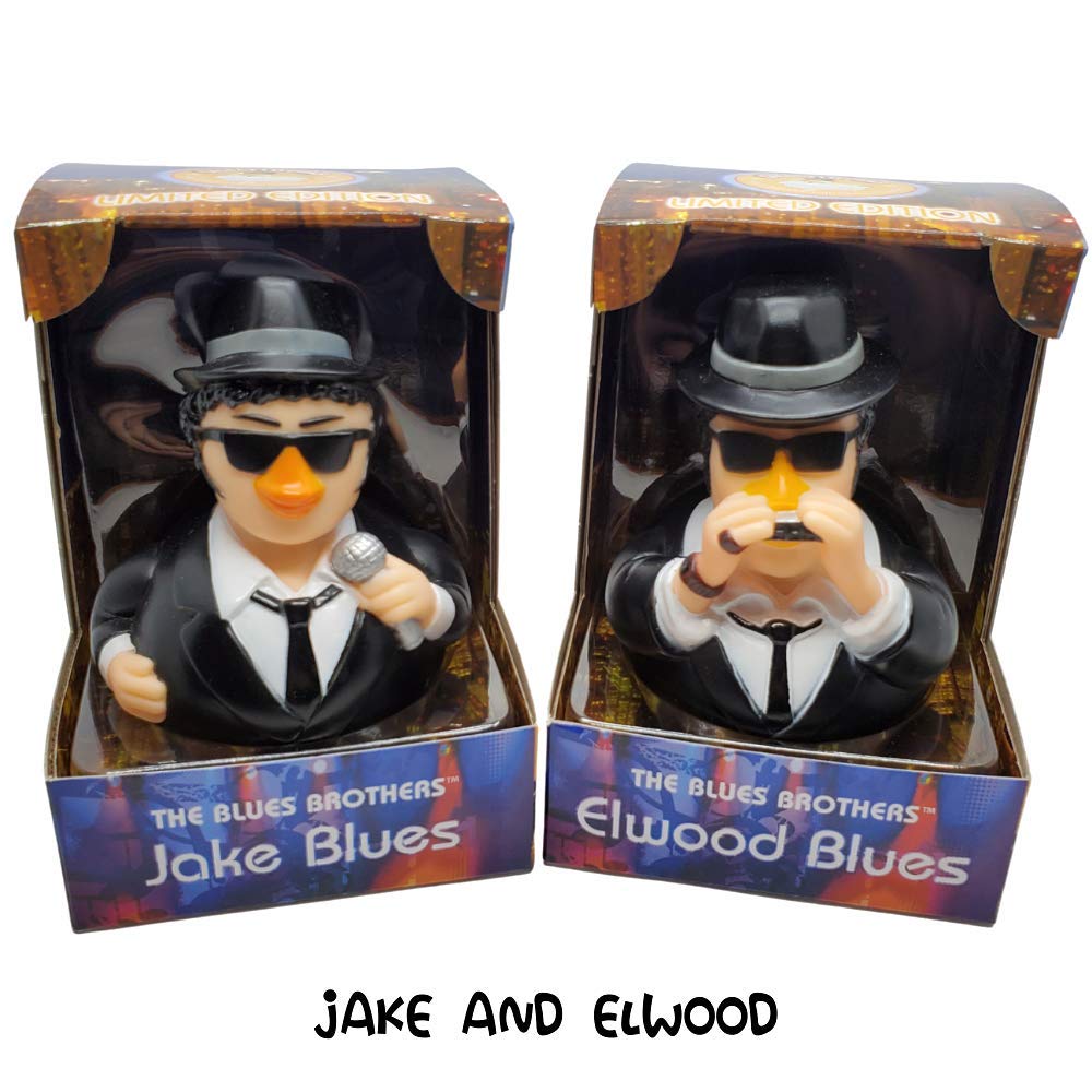 CelebriDucks Blues Brother Jake - Premium Bath Toy Collectible - Rock Music Themed - Perfect Present for Collectors, Celebrity Fans, Music, and Movie Enthusiasts