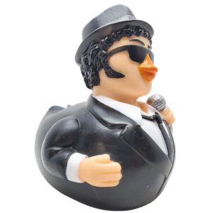 CelebriDucks Blues Brother Jake - Premium Bath Toy Collectible - Rock Music Themed - Perfect Present for Collectors, Celebrity Fans, Music, and Movie Enthusiasts