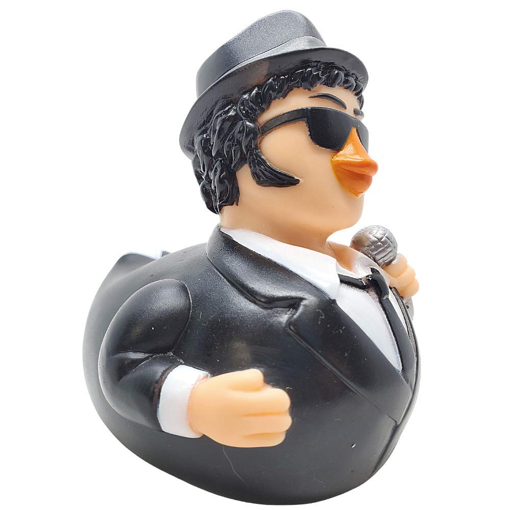 CelebriDucks Blues Brother Jake - Premium Bath Toy Collectible - Rock Music Themed - Perfect Present for Collectors, Celebrity Fans, Music, and Movie Enthusiasts