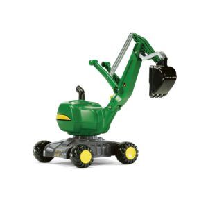 rolly toys john deere ride-on: 360-degree excavator shovel/digger, youth ages 3+