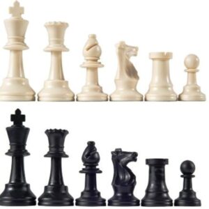 Staunton Tournament Chess Pieces, Triple Weighted with 3.75" King and 2 extra Queens