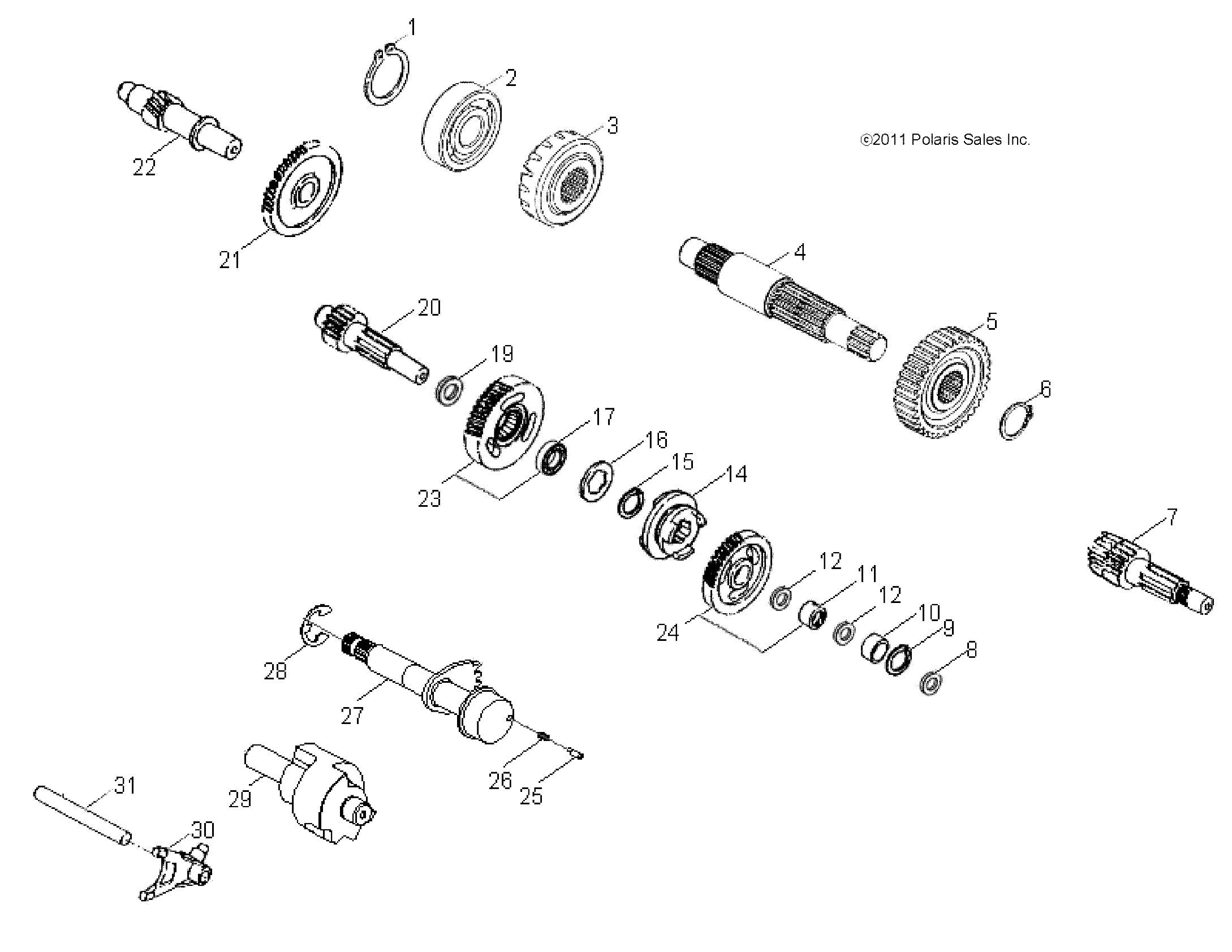 Polaris RZR Counter Gear, Genuine OEM Part 0452527, Qty 1