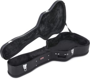 gator cases hard-shell wood case for 6 or 12 string acoustic dreadnought guitars (gwe-dread 12)