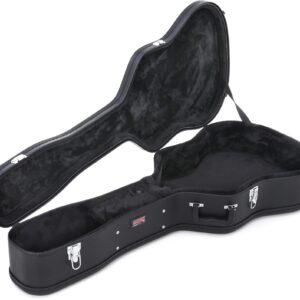 Gator Cases Hard-Shell Wood Case for 6 or 12 String Acoustic Dreadnought Guitars (GWE-DREAD 12)