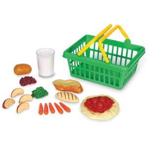 learning resources healthy dinner basket - 19 pieces , ages 3+ pretend play food for toddlers, preschool learning toys, kitchen play toys for kids