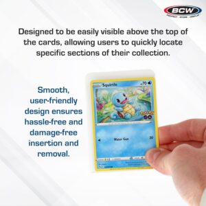 BCW Card Dividers | 10 Packs of Trading Card Divider Cards (100 Dividers Total) | Card Dividers for Storage Boxes | Card Sorter Tabs | Plastic Dividers for Trading Card Storage with Write-On Tabs