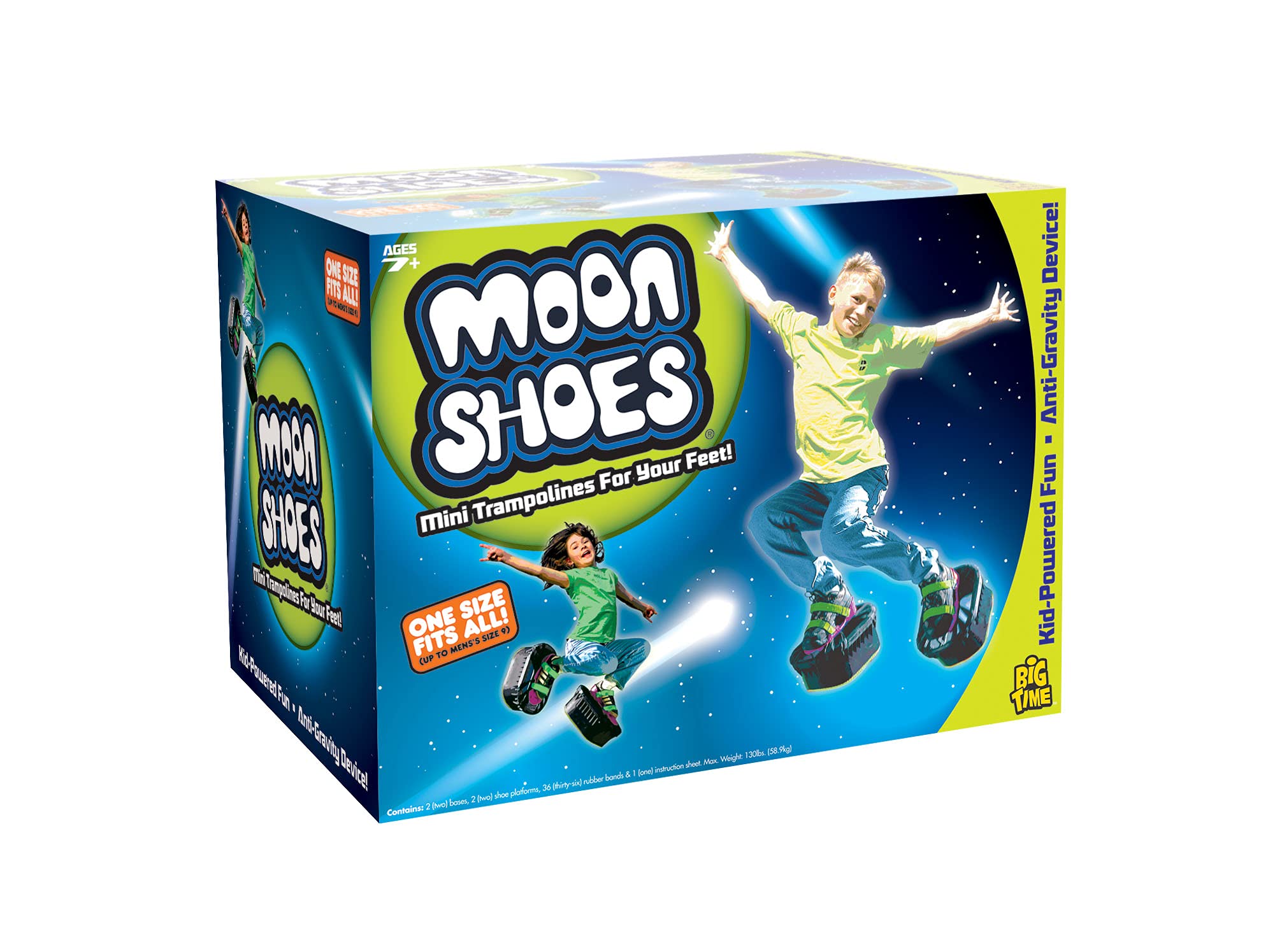 Moon Shoes Bouncy Shoes, Mini Trampolines for Your Feet, One Size, Black, New and Improved, Bounce Your Way to Fun, Very Durable, No Tool Assembly, Athletic Development, up to 130 lbs