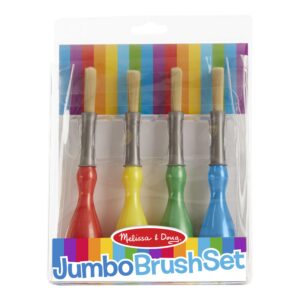 melissa & doug jumbo brush set - 4-pack, paintbrushes in red, blue, green, yellow