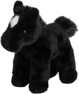 aurora® adorable mini flopsie™ beau™ stuffed animal - playful ease - timeless companions - black 8 inches