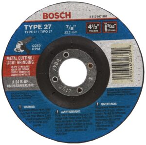 bosch cg27m450 4-1/2 in. 3/32 in. 7/8 in. arbor type 27 24 grit light grinding/metal cutting abrasive wheel