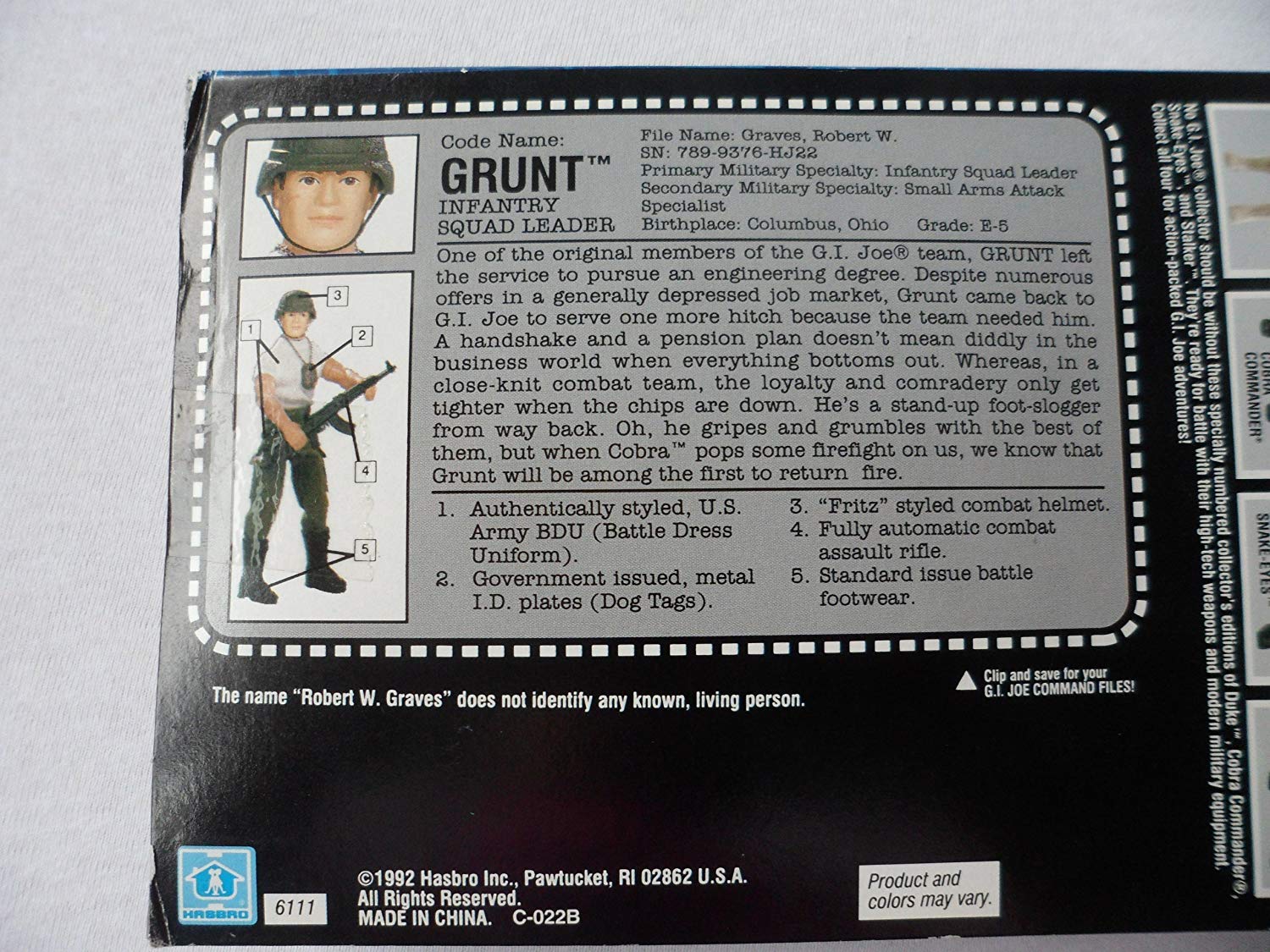 G.I. Joe Basic Training Grunt 12" Action Figure Hall of Fame