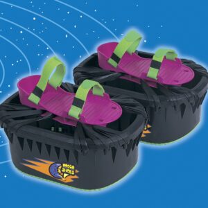 Moon Shoes Bouncy Shoes, Mini Trampolines for Your Feet, One Size, Black, New and Improved, Bounce Your Way to Fun, Very Durable, No Tool Assembly, Athletic Development, up to 130 lbs