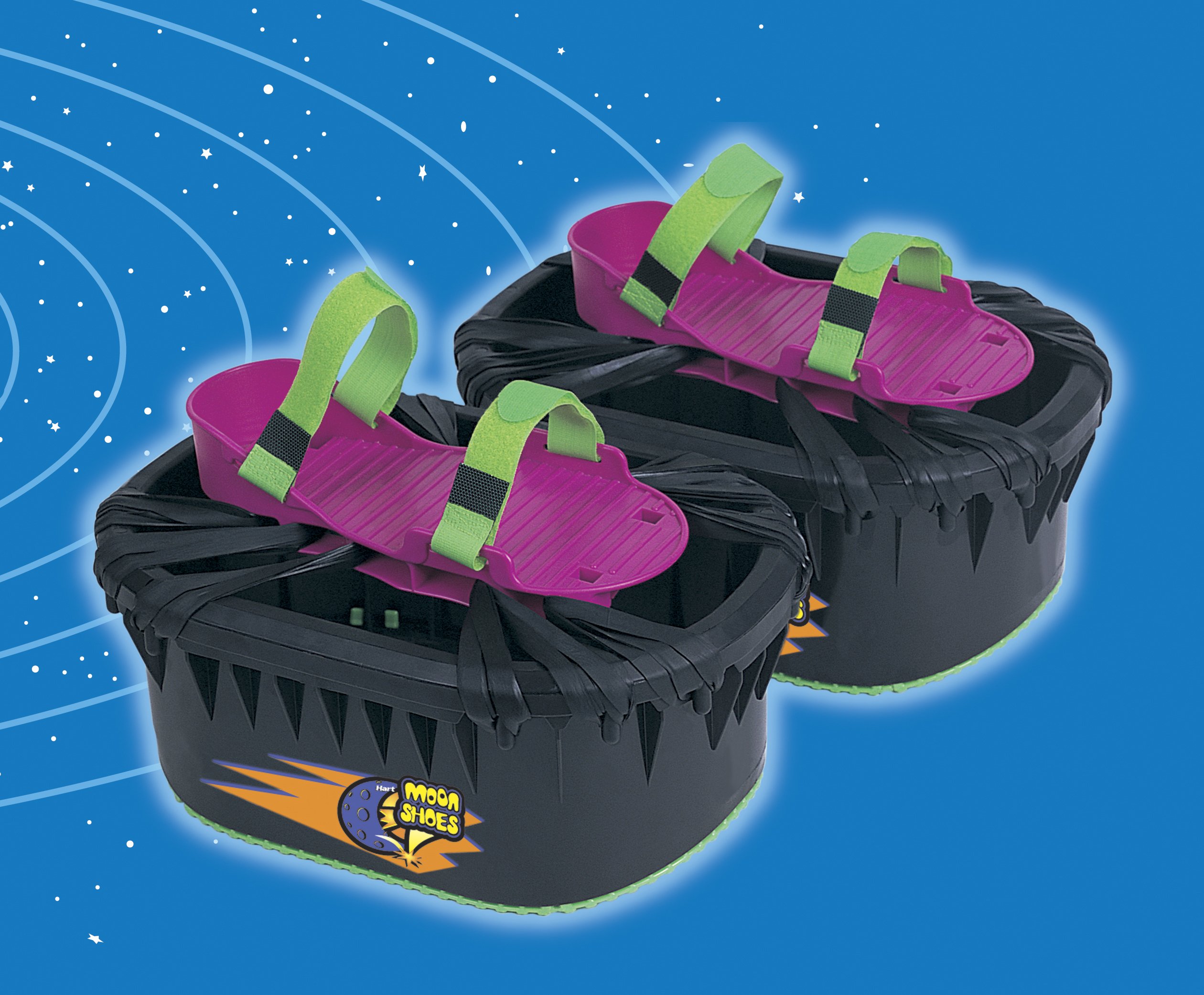 Moon Shoes Bouncy Shoes, Mini Trampolines for Your Feet, One Size, Black, New and Improved, Bounce Your Way to Fun, Very Durable, No Tool Assembly, Athletic Development, up to 130 lbs