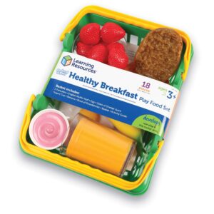 Learning Resources Healthy Breakfast Basket - 18 Pieces, Ages 3+ Pretend Play Food for Toddlers, Preschool Learning Toys, Kitchen Play Toys for Kids