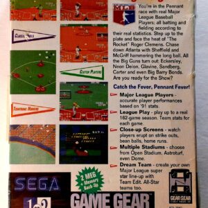 Majors Pro Baseball Sega Game Gear