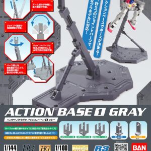 Bandai Hobby Action Base 1 Display Stand (1/100 Scale), Gray