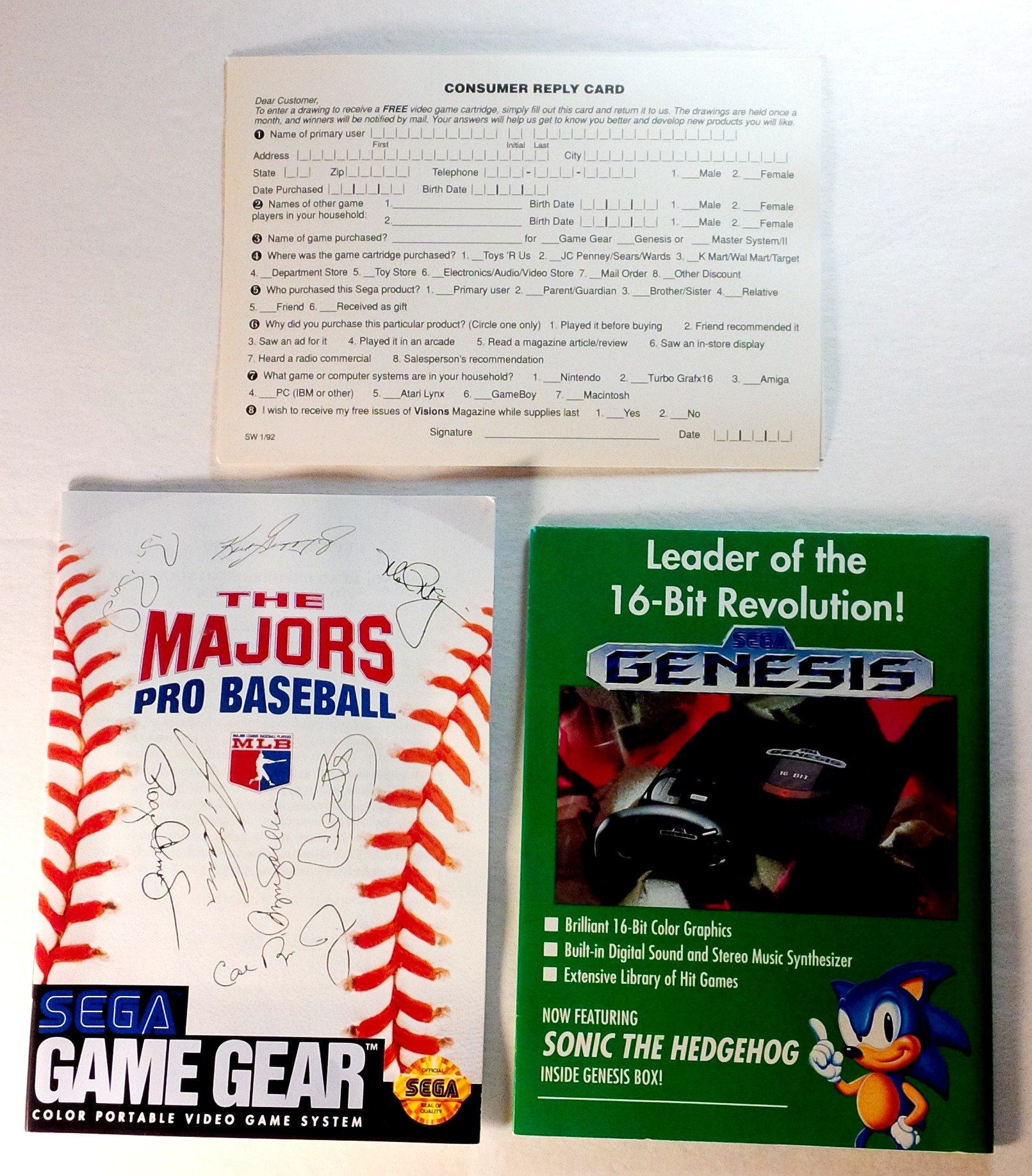 Majors Pro Baseball Sega Game Gear