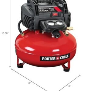 PORTER-CABLE Air Compressor, 6-Gallon, Pancake, Oil-Free (C2002)