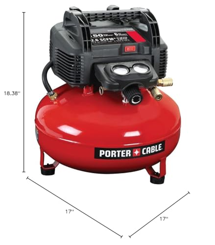 PORTER-CABLE Air Compressor, 6-Gallon, Pancake, Oil-Free (C2002)