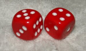 red deluxe opaque dice pair