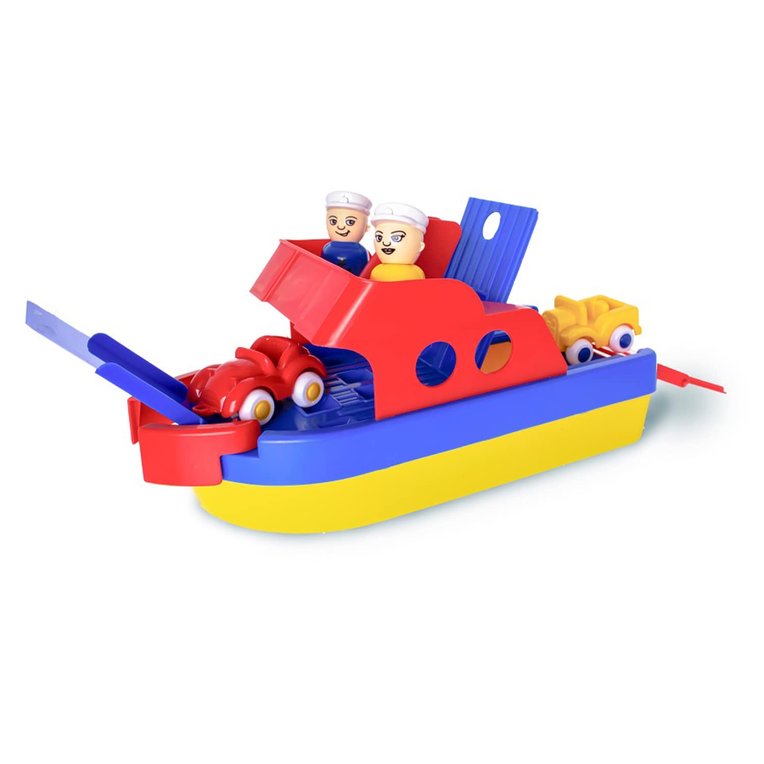 VIKINGTOYS Viking Toys - Jumbo Ferry Boat Playset - Comes with 2 Cars and 2 Figures, for Kids Ages 1 Year +