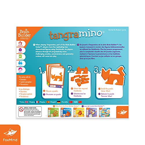 Foxmind, Tangramino 3D Puzzle-Solving, Logic Game, Brain Builder Series