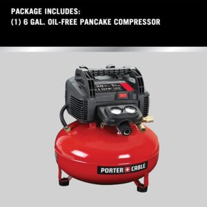 PORTER-CABLE Air Compressor, 6-Gallon, Pancake, Oil-Free (C2002)