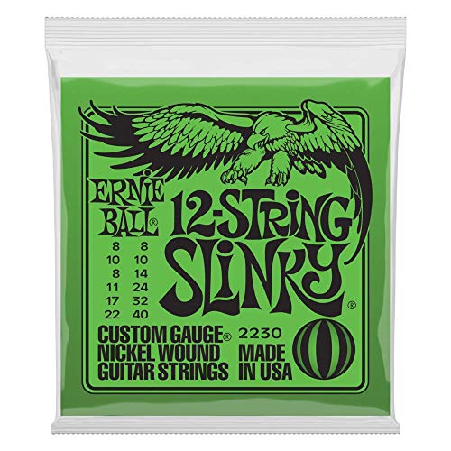 Ernie Ball 12-String Slinky Nickel Wound Electric Guitar Strings, 8-40 Gauge (P02230)