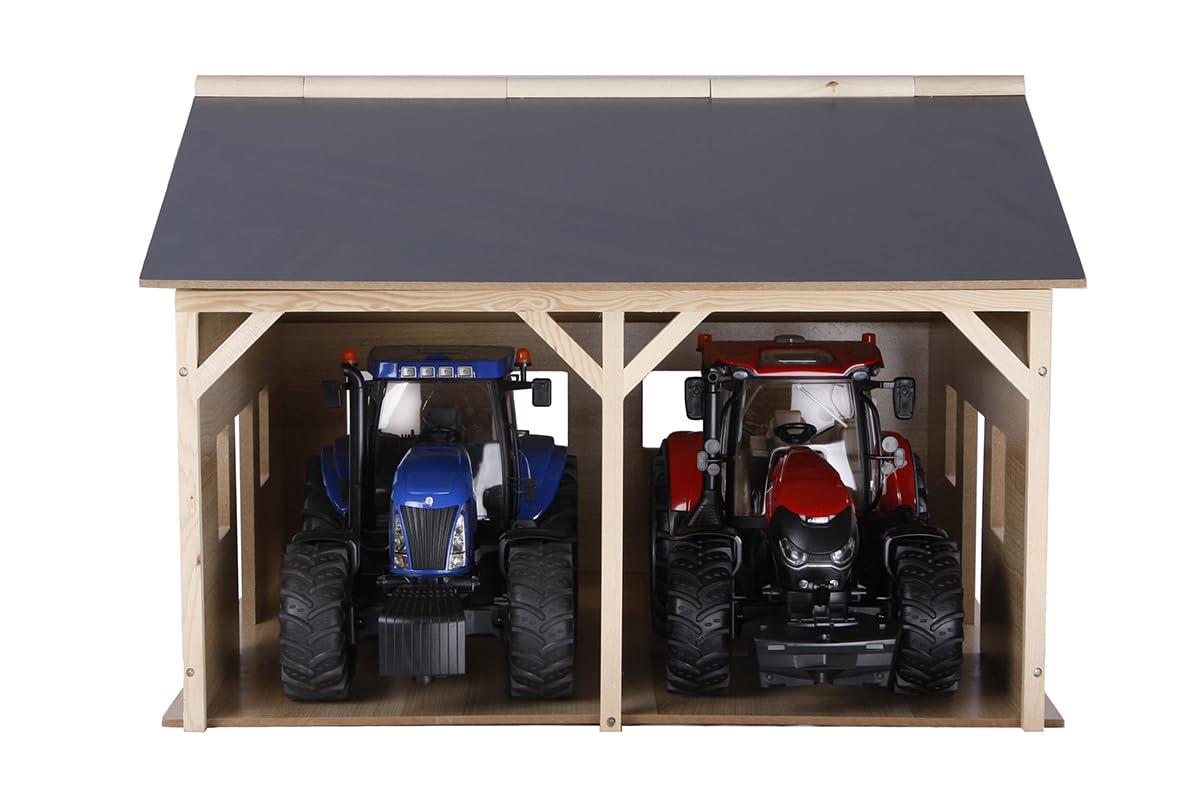 Kids Globe 1:16 Scale Wooden Farm Shed Toy for 2 Tractors Toys KG610338