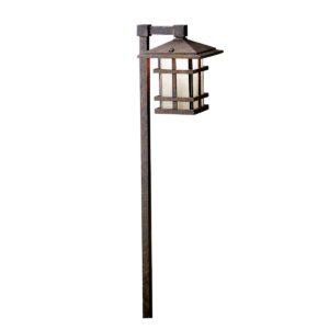 kichler 15232agz cross creek path & spread 1-light 120v, aged bronze