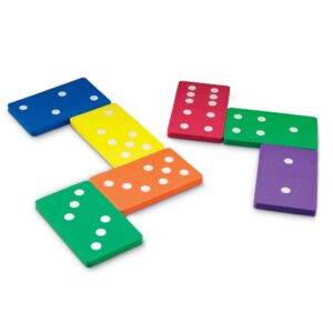 learning resources jumbo foam dominoes, jumbo learning dominoes, foam dominoes, domino games for kids, ages 5+