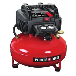 porter-cable air compressor, 6-gallon, pancake, oil-free (c2002)