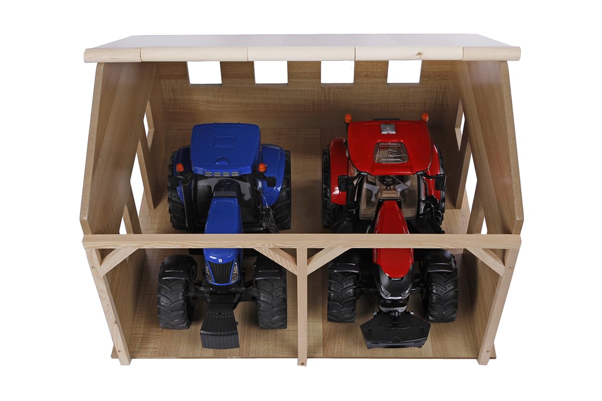 Kids Globe 1:16 Scale Wooden Farm Shed Toy for 2 Tractors Toys KG610338