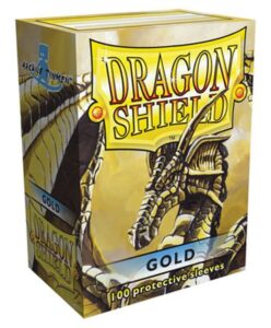 dragon shield standard size card sleeves – classic gold 100 ct - mtg card sleeves are smooth & tough - compatible with pokemon, yugioh, & magic the gathering card sleeves