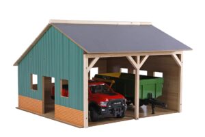 kids globe 1:16 scale wooden farm shed toy for 2 tractors toys kg610338