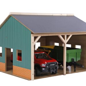 Kids Globe 1:16 Scale Wooden Farm Shed Toy for 2 Tractors Toys KG610338