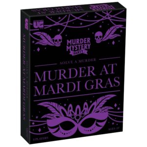 murder mystery party games, murder at mardi gras dinner party mystery game for 8 players ages 14 and up