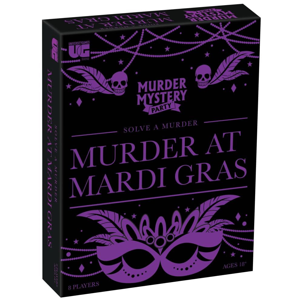 Murder Mystery Party Games, Murder at Mardi Gras Dinner Party Mystery Game for 8 Players Ages 14 and Up