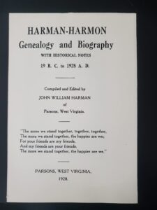 harman - harmon genealogy and biography with historical notes 19 b. c. to 1928 a. d.