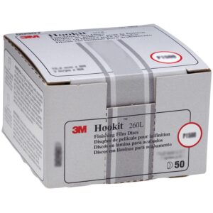 3m hookit finishing film abrasive disc 260l, 00910, 3 in, p800, 50 discs per carton