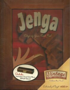 hasbro jenga vintage wood book edition