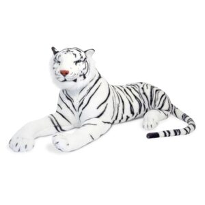 melissa & doug giant siberian white tiger - lifelike stuffed animal (over 5 feet long) - extra large, plush lifesize tiger for ages 3+