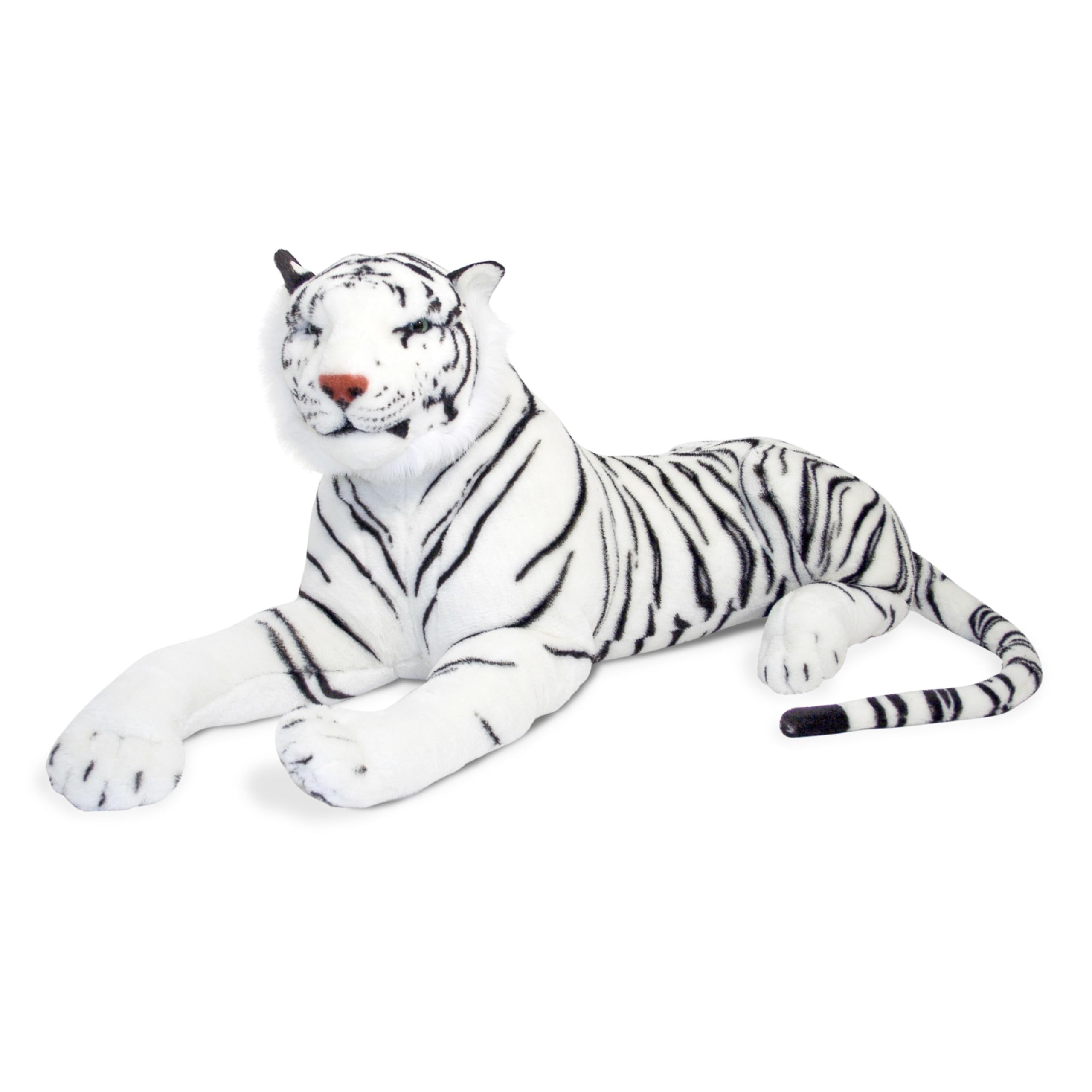 Melissa & Doug Giant Siberian White Tiger - Lifelike Stuffed Animal (over 5 feet long) - Extra Large, Plush Lifesize Tiger For Ages 3+